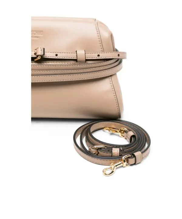 Moschino Buckle-detail Clutch Bag - Beige