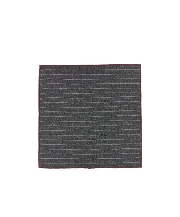Brunello Cucinelli Striped Pocket Square - Black