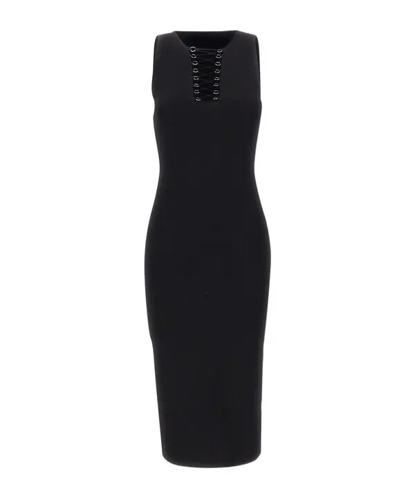 KAOS Sleeveless Braided Detail Knitted Midi Dress