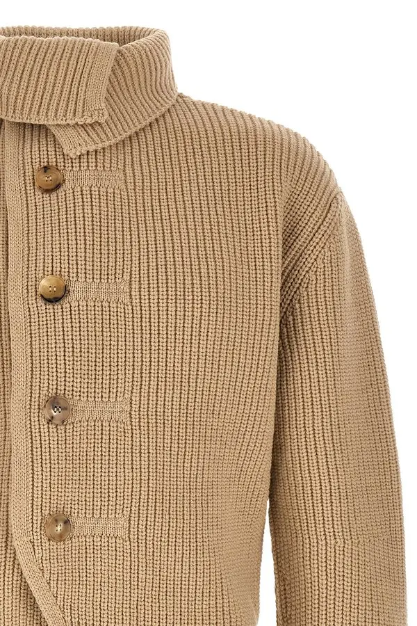 Dries Van Noten Chunky Cardigan With Lapel Collar - No
