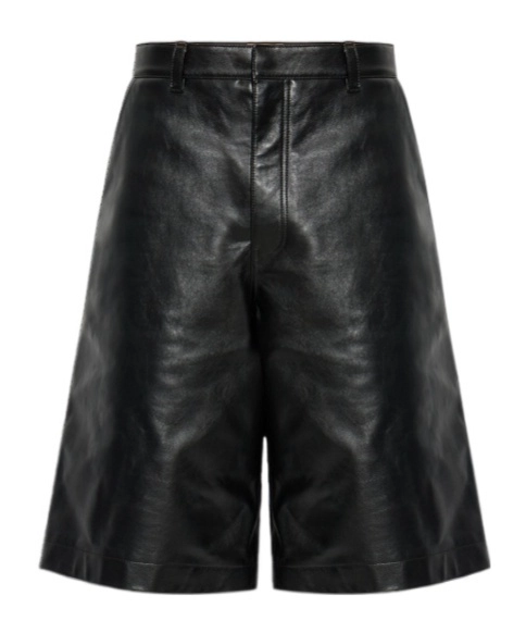 Balenciaga Leather Shorts - Black
