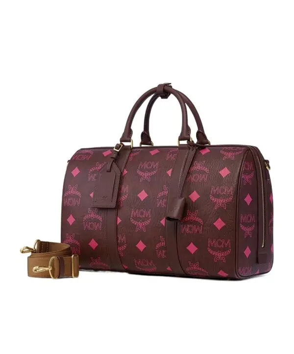 Mcm Ottomar Weekender Bag In Maxi Visetos - Red