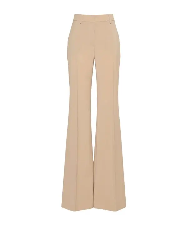 Sportmax Tailored Flare Trousers With Belt Loops - Nude