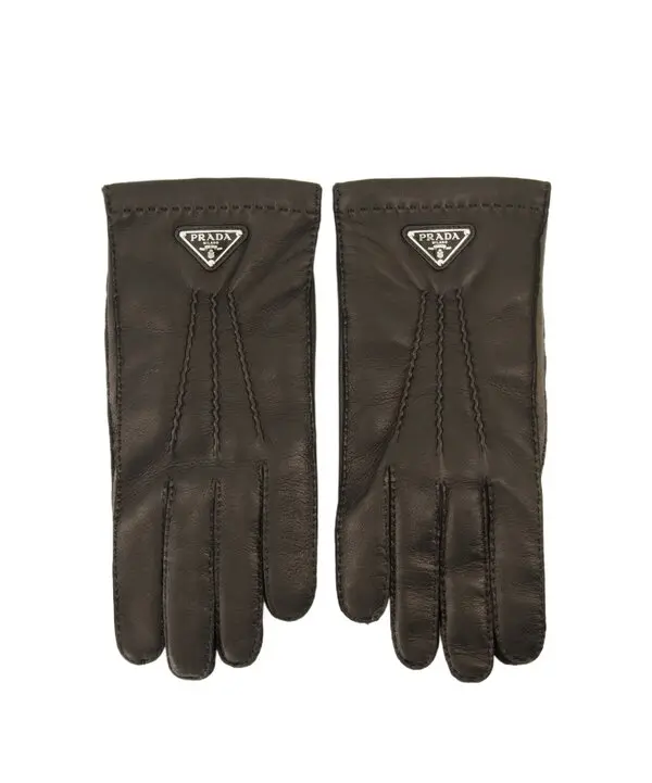 Prada Logo Gloves - Black