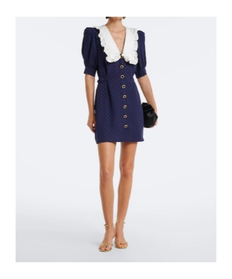 Alessandra Rich Belted Silk Jacquard Minidress