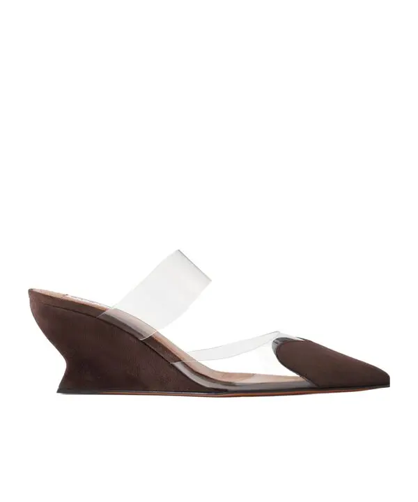 Alaïa Suede Pointed Wedge Mules