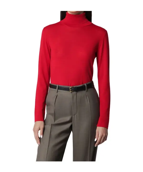 RÓHE Long-sleeved Knitwear With High Collar - Red