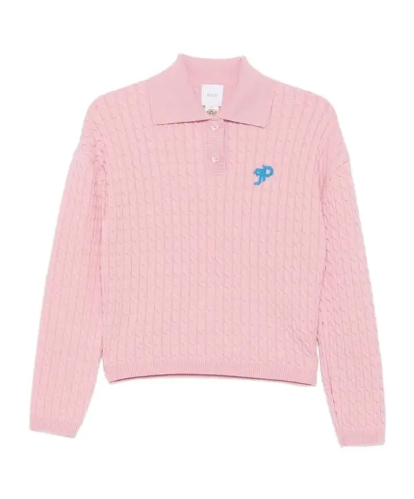 PATOU Jp Cable-knit Polo Sweater