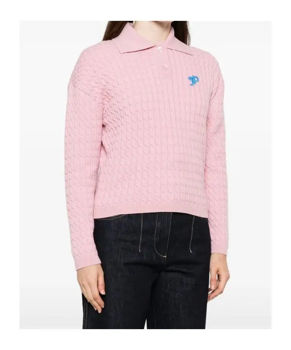 PATOU Jp Cable-knit Polo Sweater