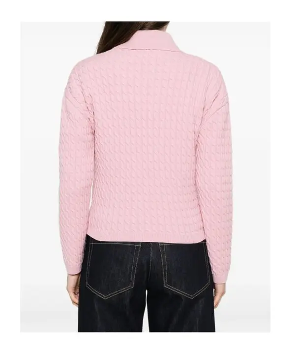 PATOU Jp Cable-knit Polo Sweater
