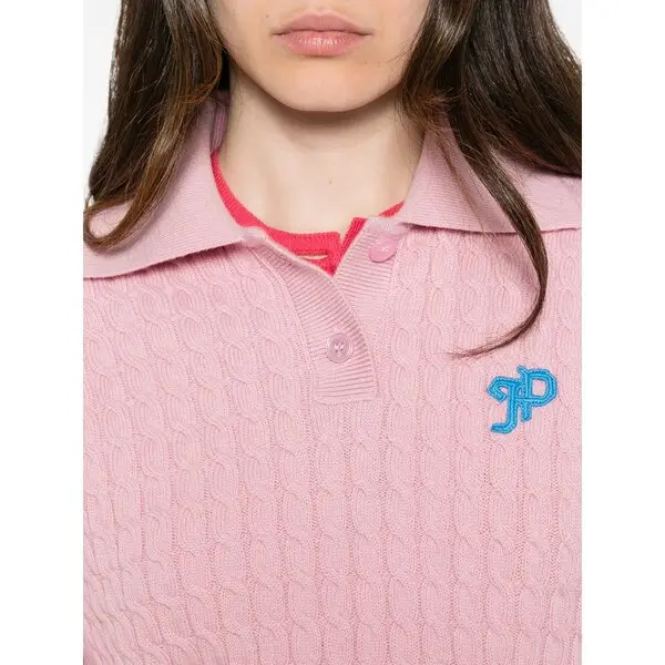 PATOU Jp Cable-knit Polo Sweater