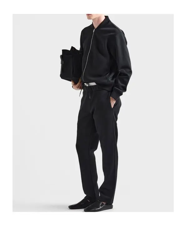 Prada Zip-up Bomber Jacket With Pockets