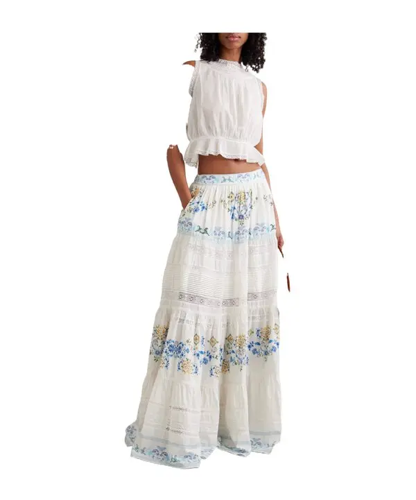 Camilla Floral Tiered Maxi Skirt