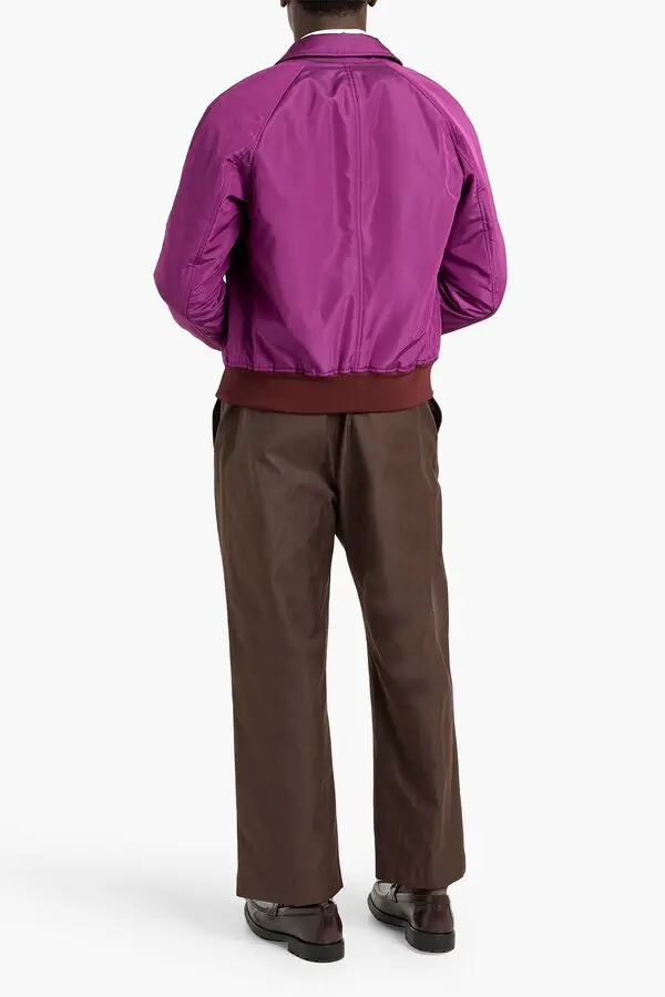 TOM FORD Leathertrimmed Silkblend Bomber Jacket - Magenta