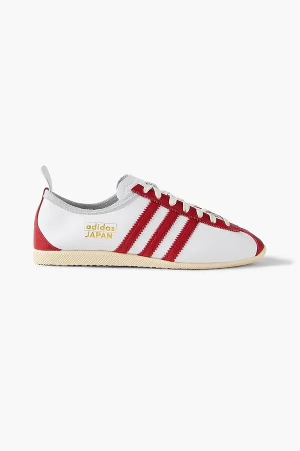Adidas Japan Suede Trimmed Leather Sneakers - Red