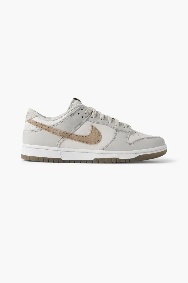 Nike Dunk Low Retro Se Suedetrimmed Leather Sneakers - Light Gray