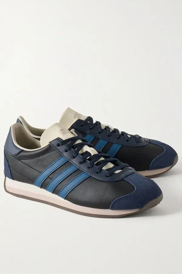 Adidas Country Suedetrimmed Leather Sneakers