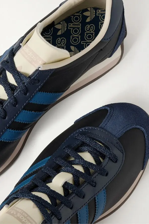 Adidas Country Suedetrimmed Leather Sneakers