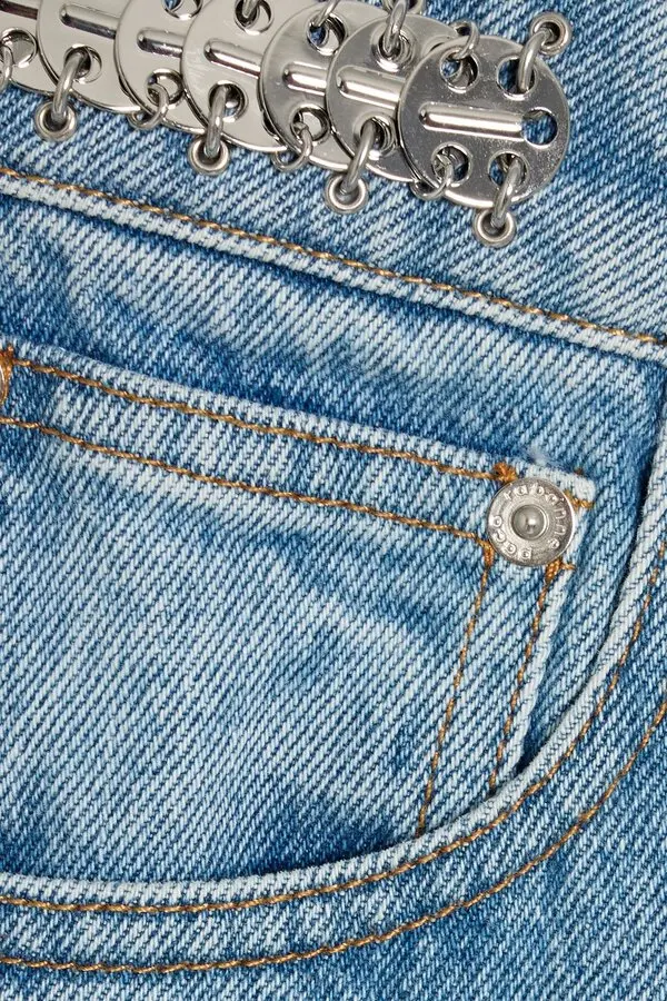 Rabanne Embellished High-rise Straight-leg Jeans