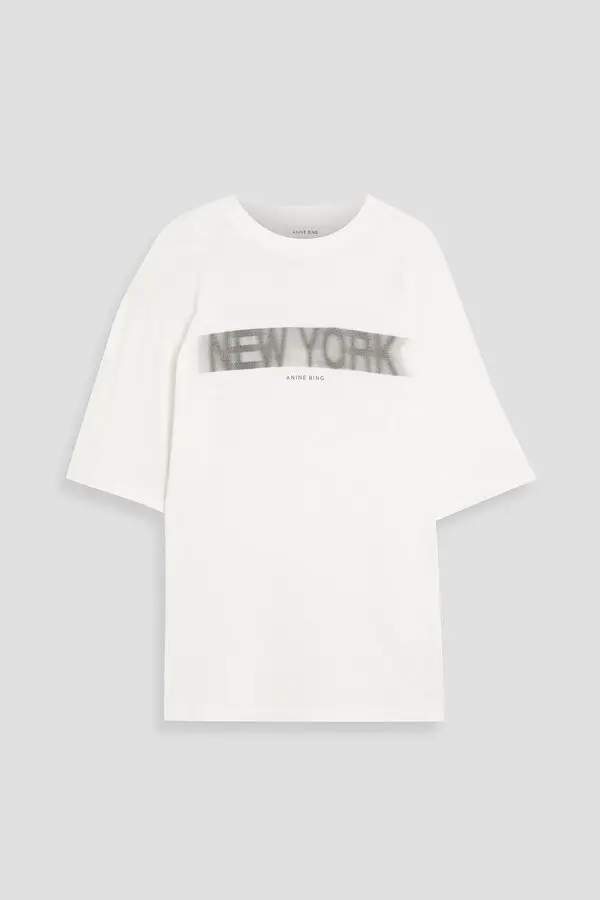 ANINE BING Cason Printed Cottonjersey Tshirt