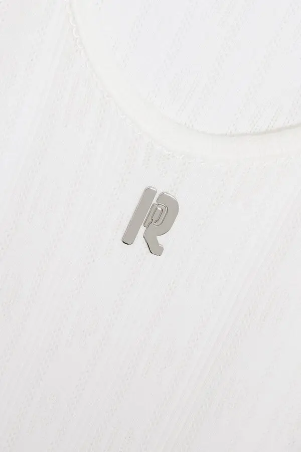 Rabanne Appliquéd Pointelleknit Cotton Tank