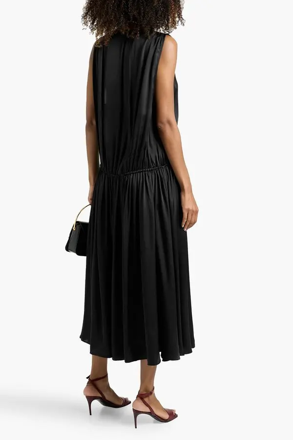 ANINE BING Mia Silksatin Midi Dress