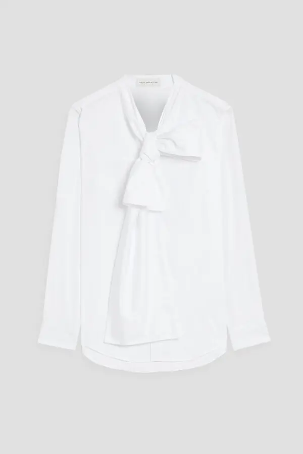 Dries Van Noten Tieneck Cottonpoplin Shirt