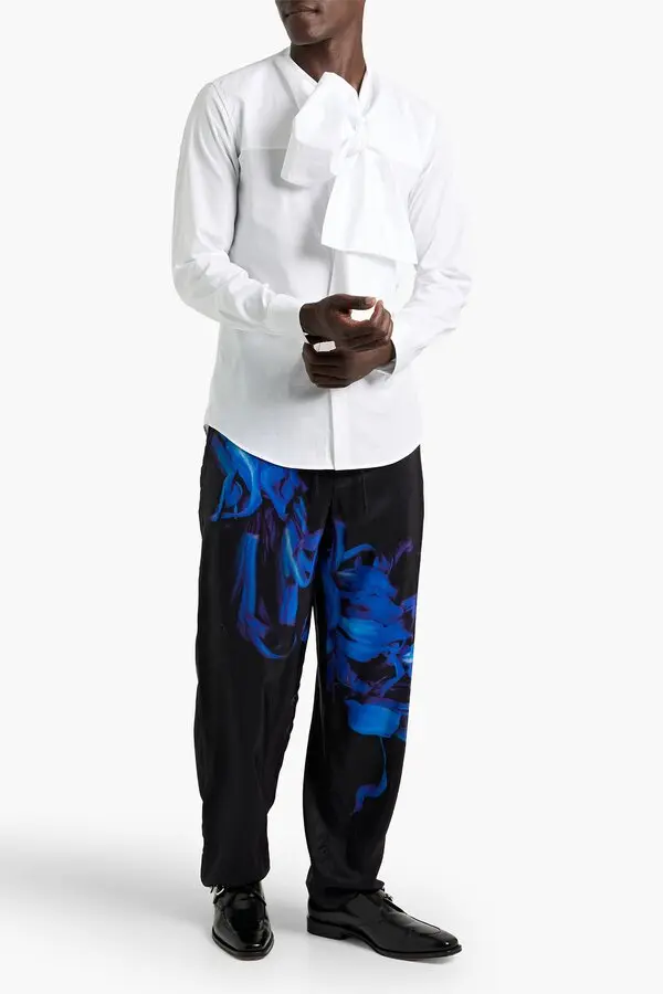 Dries Van Noten Tieneck Cottonpoplin Shirt