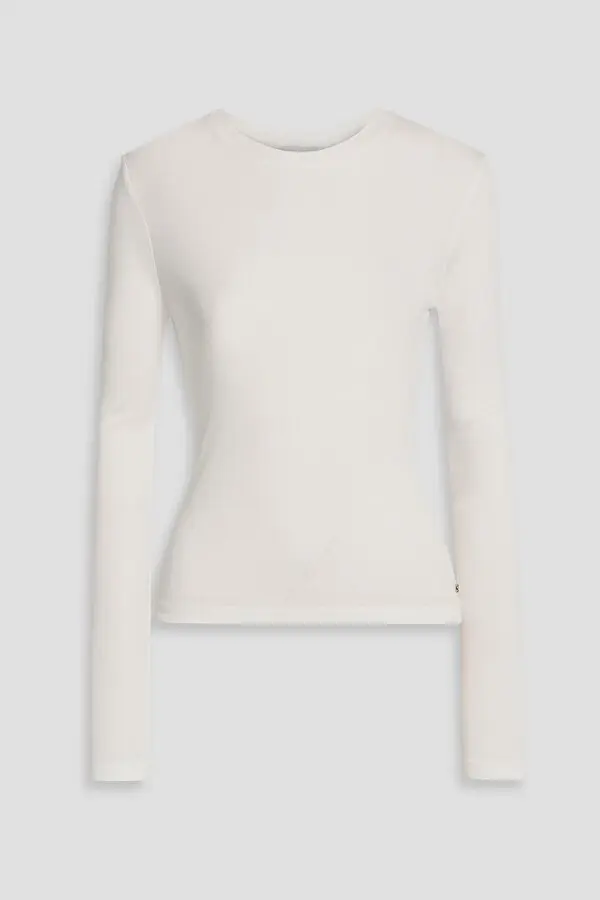 ANINE BING Amani Micro Modal And Cashmereblend Top - Ivory