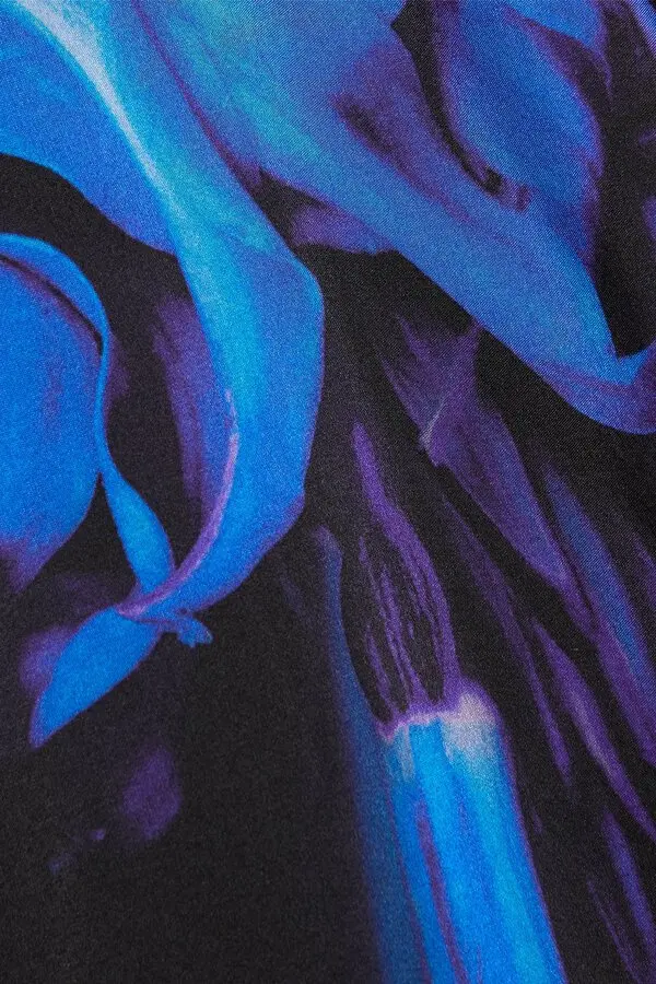 Dries Van Noten Printed Silk Drawstring Pants