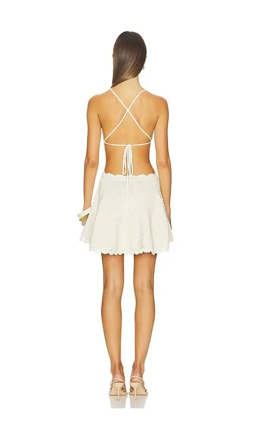 Retrofete Aisola Crochet Dress In Neutral