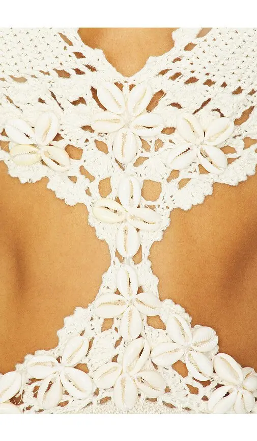 Retrofete Aisola Crochet Dress In Neutral