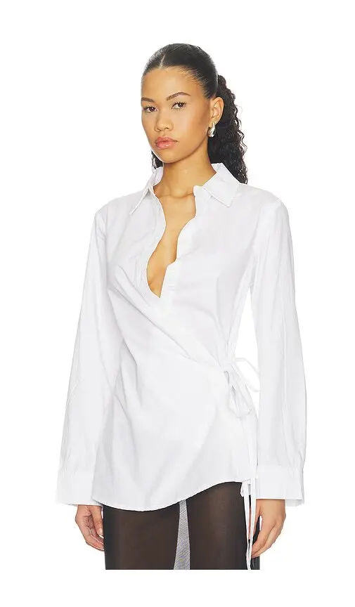 DL1961 Agnes Wrap Top In White