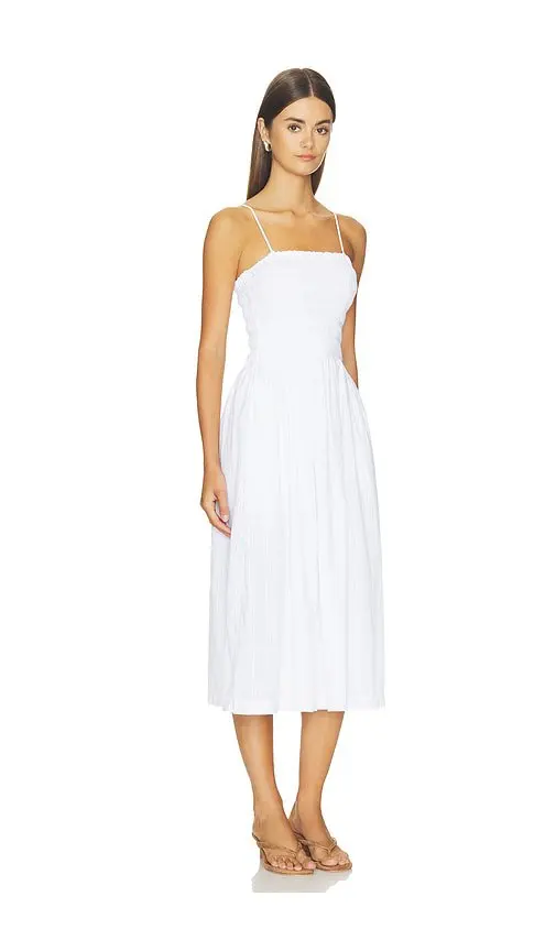 Madewell Ribbed Poplin Smocked Bodice Dress