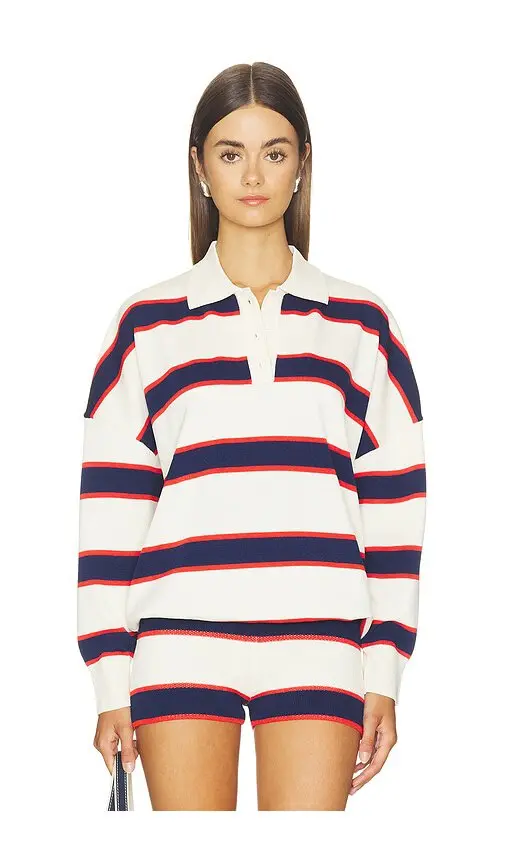 SEROYA Taby Striped Sweater - Eggshell Stripe