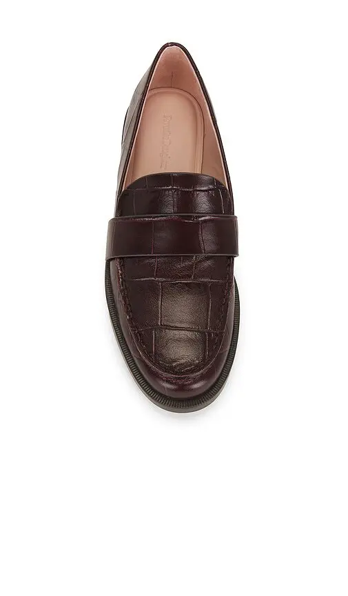 FAVORITE DAUGHTER Lola Croc-embossed Leather Loafers