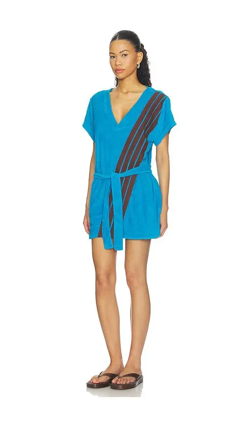 ARAMINTA JAMES Tropiques Terry Dress In Blue