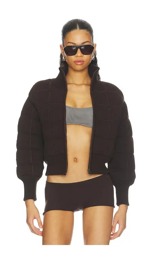 ISA BOULDER Ripped Quilt Bomber Jacket