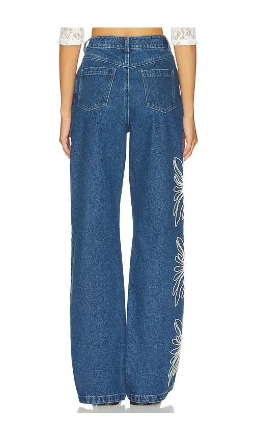 THE WOLF GANG Amana Denim Flare Jean In Blue