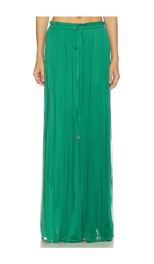 Hanne Bloch Silk Tulle Maxi Skirt - Green