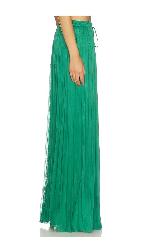 Hanne Bloch Silk Tulle Maxi Skirt - Green