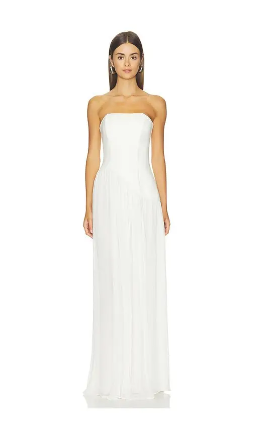 LOVERS AND FRIENDS Alice Strapless Gown - White