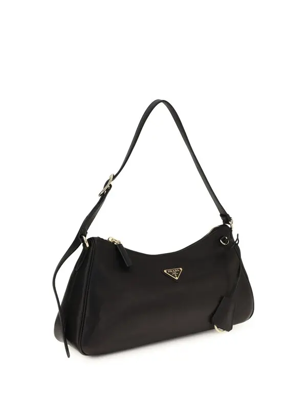 Prada Aimée Leather Shoulder Bag - Black