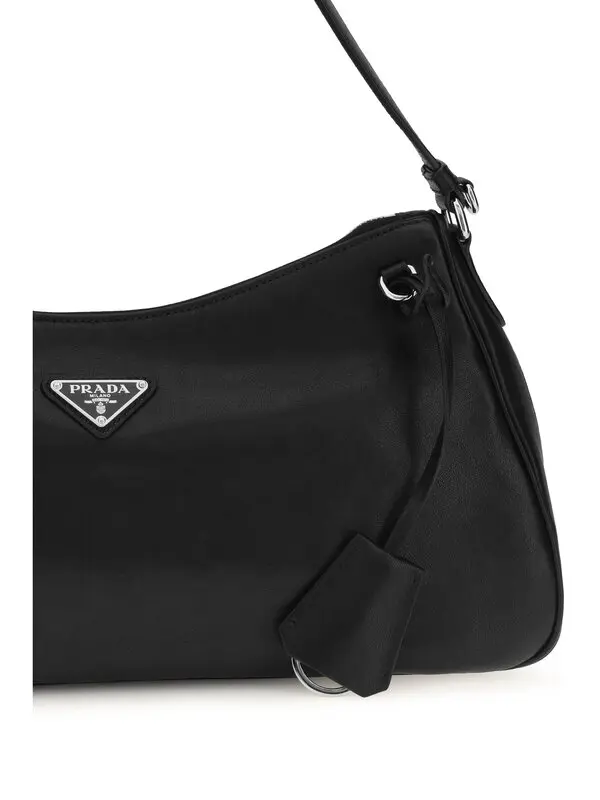 Prada Aimée Leather Shoulder Bag - Black