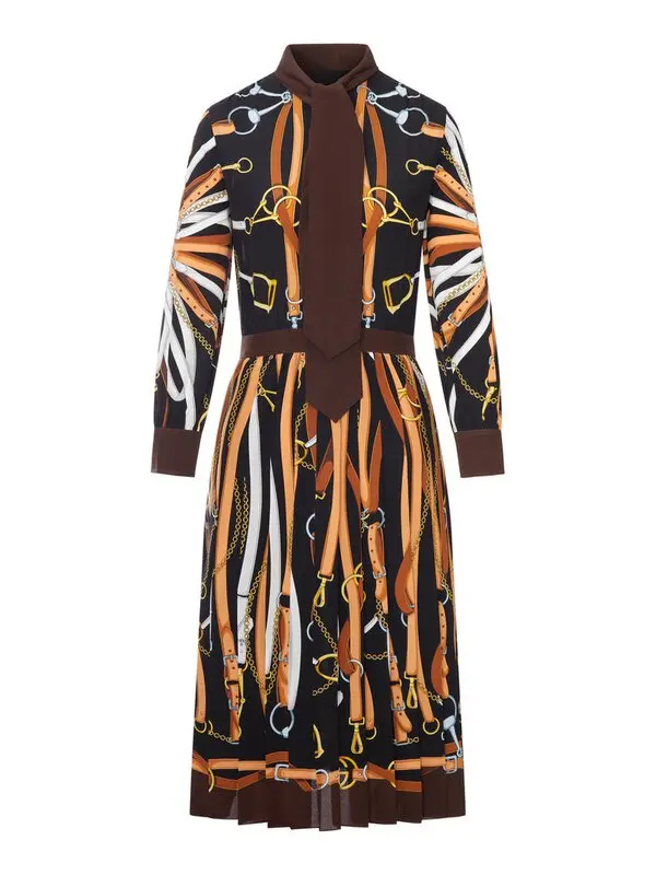 Gucci Printed Silk Chemsier Dress - Brown