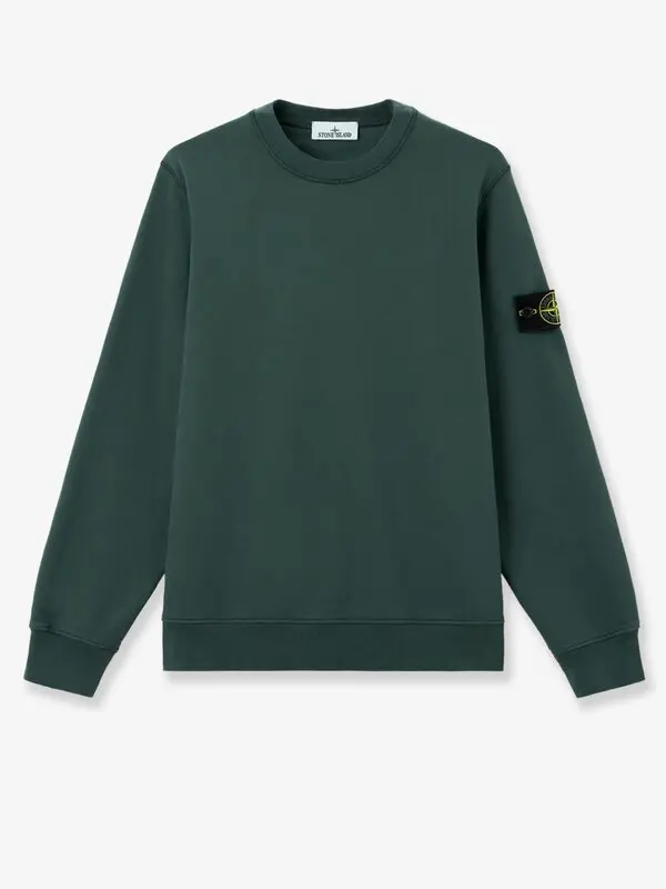 Stone Island Cotton Sweatshirt With Side Logo Patch - Multicolor