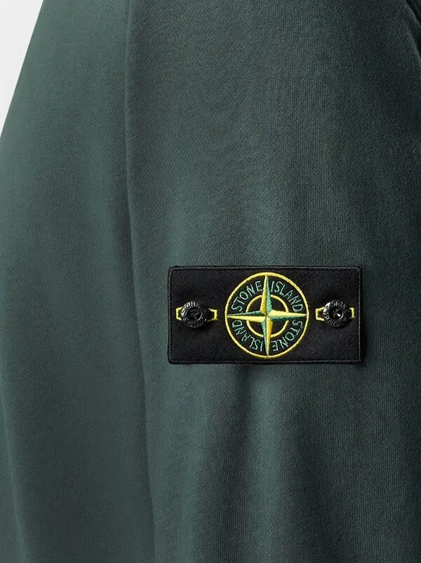 Stone Island Cotton Sweatshirt With Side Logo Patch - Multicolor