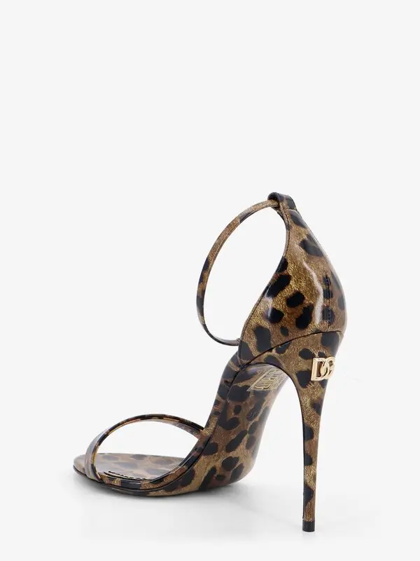 Dolce & Gabbana Leopard Print Leather Stiletto Sandals - Multicolor