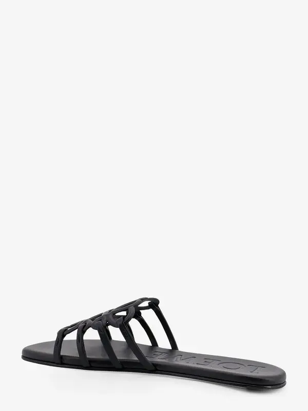 Loewe Anagram Petal Leather Sandals - Black
