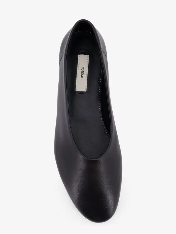 TOTEME Leather Ballerinas - Black